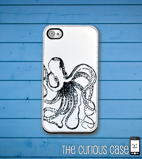 Vintage Styled Octopus Nautical Iphone Hard Case - Fits Iphone 4 And ...