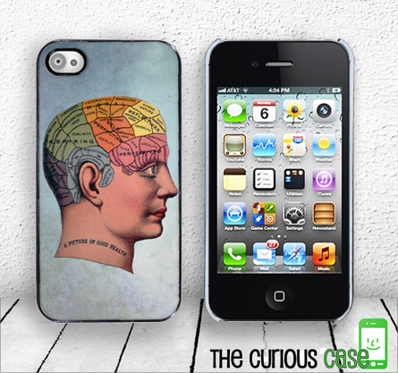 Vintage Brain Diagram Odd Art Iphone Hard Case - Fits Iphone 4 And ...