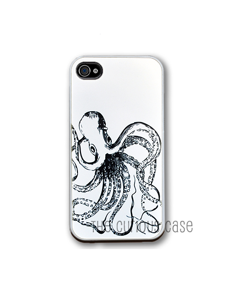 Vintage Styled Octopus Nautical Iphone Hard Case - Fits Iphone 4 And ...